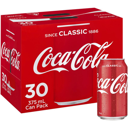 Coca-cola Classic Soft Drink Multipack Cans 375ml x30 pack | Zula Getz