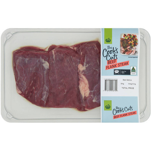 Woolworths Cooks Cuts Beef Flank Steak 300g - 700g | Zula Getz