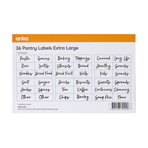 36 Extra Large Pantry Labels | Zula Getz