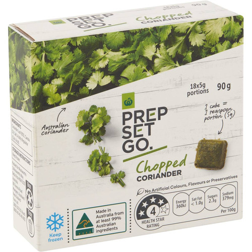 Woolworths Prep Set Go Frozen Chopped Coriander 90g | Zula Getz