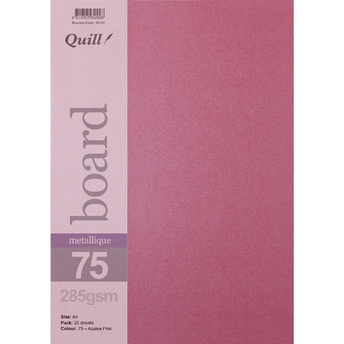 Quill A4 285gsm Metallique Board Azalea Pink 25 Pack | Zula Getz