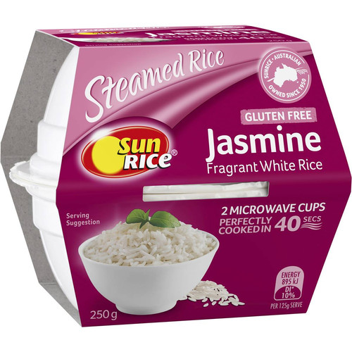 Sunrice Quick Cups Microwave Fragrant Jasmine Rice 250g | Zula Getz