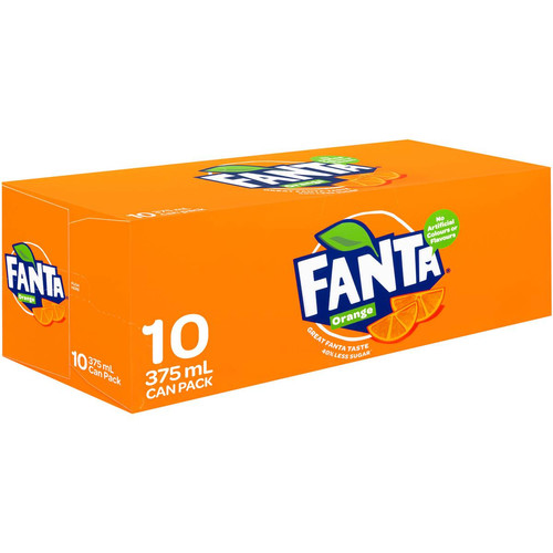 Fanta Orange Cans 375ml x10 pack | Zula Getz
