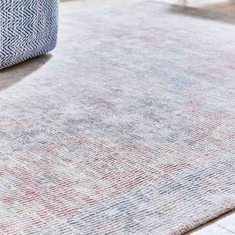 Sheared Wool Blend Print Rug Extra Large - Pink | Zula Getz