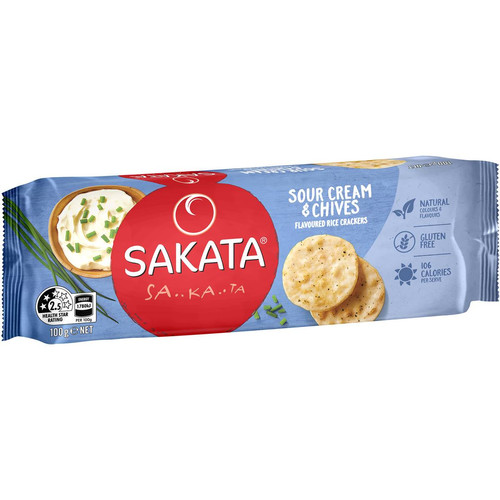 Sakata Rice Crackers Sour Cream And Chives 100g | Zula Getz