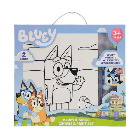 2 Pack Bluey & Bingo Canvas & Paint Set | Zula Getz
