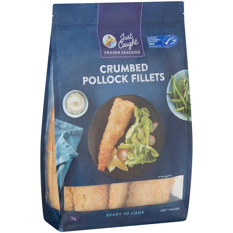 Just Caught Crumbed Pollock Fillets 1kg | Zula Getz Just Caught Crumbed Pollock Fillets 1kg | Zula Getz