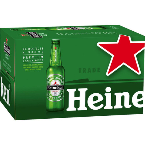 Heineken Premium Lager Stubbies 330ml x24 case | Zula Getz