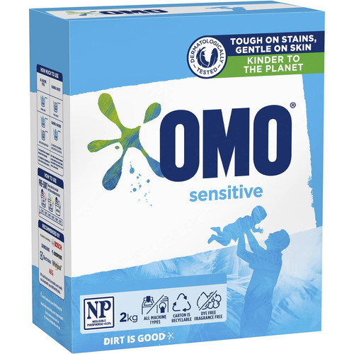 Omo Sensitive Laundry Detergent Powder Front & Top Loader 2kg | Zula Getz
