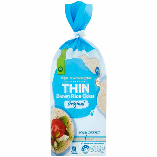 Woolworths Thin Brown Rice Cakes Original 150g | Zula Getz