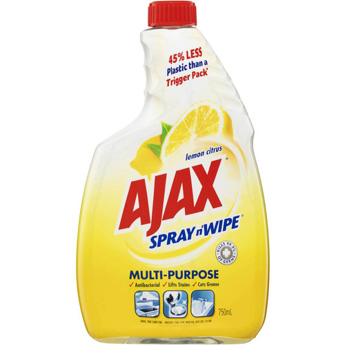 Ajax Spray N' Wipe Antibacterial Disinfectant Cleaner Refill 750ml ...