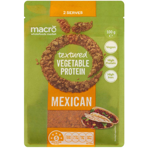 Macro Flavoured Textured Vegetable Protein Mexican 100g | Zula Getz