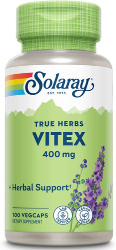Vitex 400 Mg. x 100 Cápsulas - Equilibrio Hormonal - Solaray | Vibrar Sano