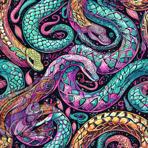 Neon Snakes | Funky Frog Designs