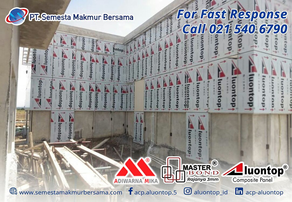 Contoh foto-foto ACP Aluontop pada suatu gedung bangunan di Indonesia.