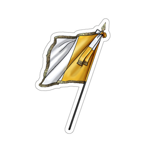 Papal Zouave Battle Flag on Pole sticker | Papal Zouave Int.