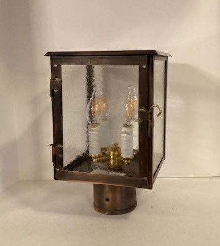 Plateau post lamp four lights, Solid copper, Handmade in the USA. | Copper outdoor light