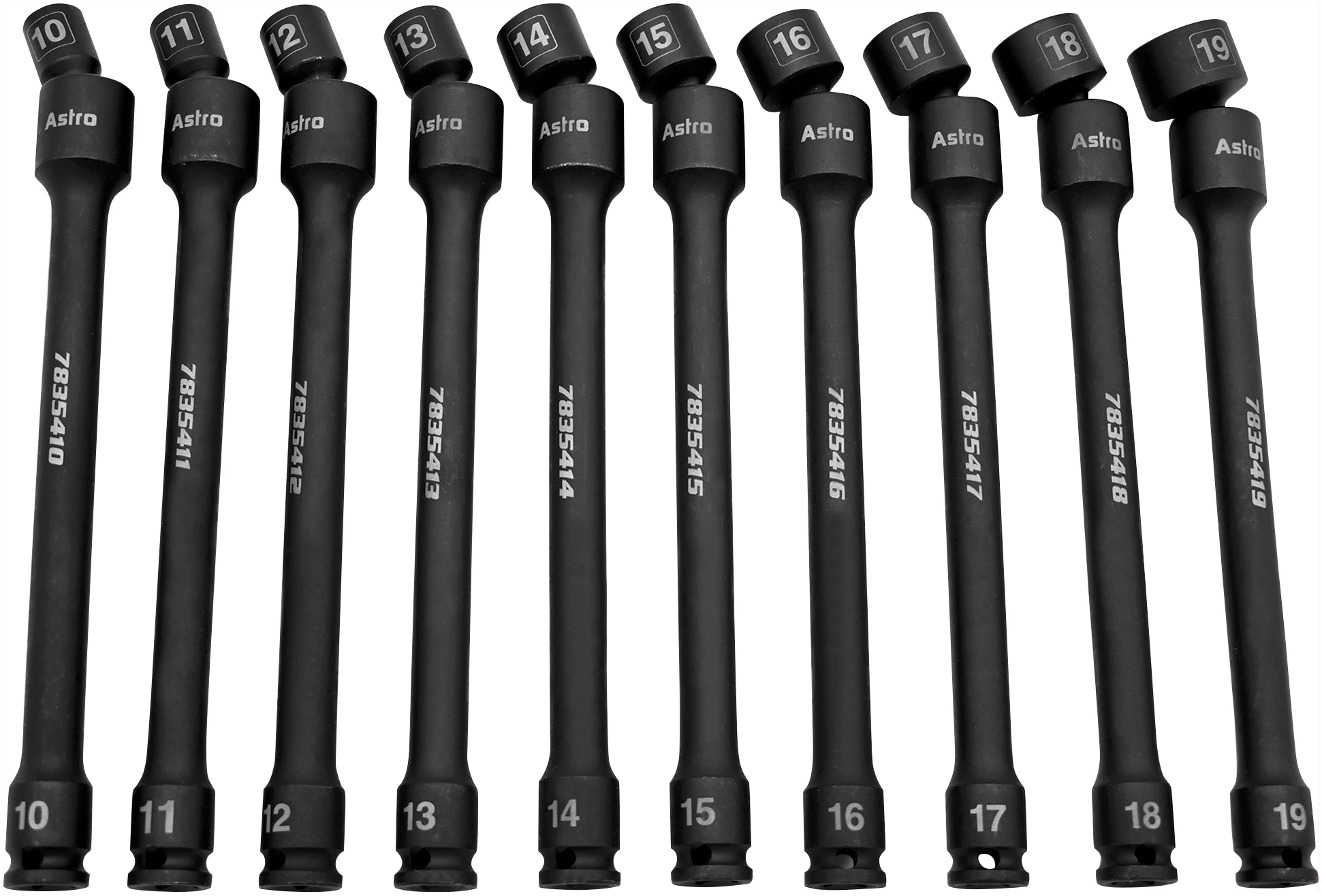 Astro 10 Piece 3/8" Drive Metric Pinless Universal Impact Extension Set ...