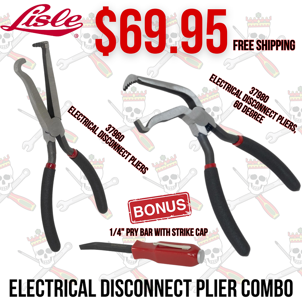 Lisle Electrical Disconnect Plier Combo + 1/4" Mini Pry Bar w/ Strike ...