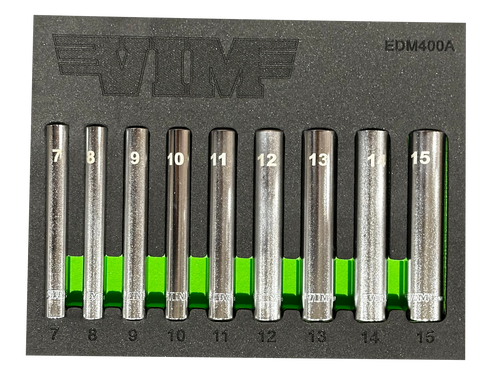 VIM 9 PC. 1/4” EXTRA DEEP 6 PT. METRIC SOCKET SET | JDTCo.