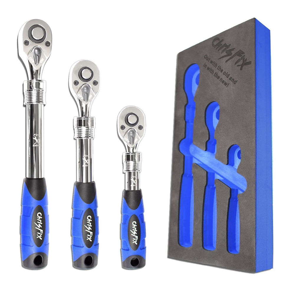 Chrisfix 3 Piece Extendable Ratchet Set 1/2" 3/8" 1/4" Drive - 72 Tooth ...