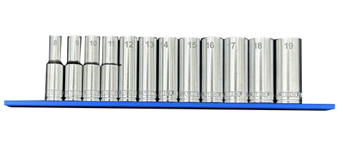 VIM 12 PC. 3/8” DEEP METRIC SOCKET SET W/ 12″ BLUE MAGRAIL | JDTCo.