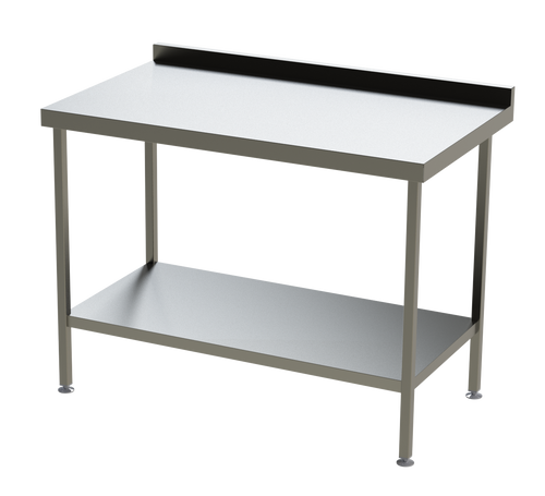 2000 x 700 Stainless Steel Wall Bench (upstand) | PREMIER CATERING