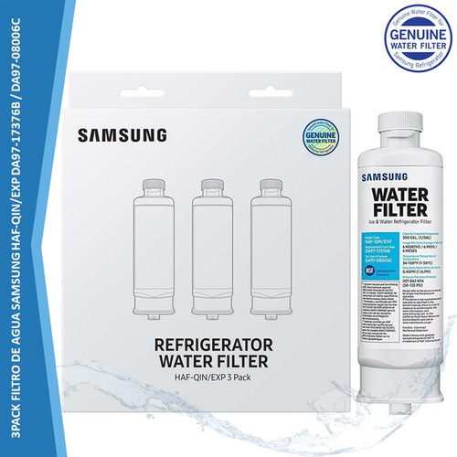 3Pack Filtro de Agua Original Samsung DA97-17376B / DA97-08006C HAF-QIN ...