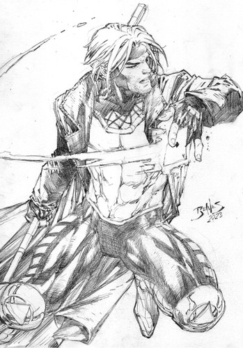 Gambit - 9"x12" Pencil | EdBenesOrigianlArt
