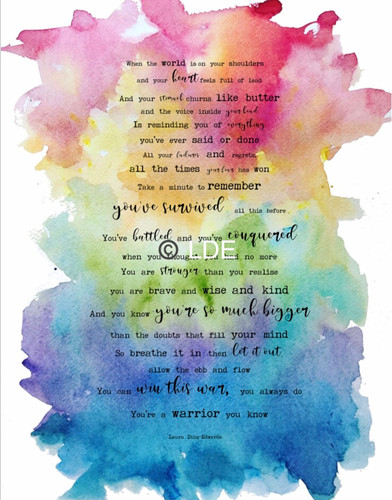 Warrior Poem Print | Laura Ding Edwards