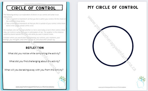 Circle of Control - Adults | FarhanaPsychotherapy