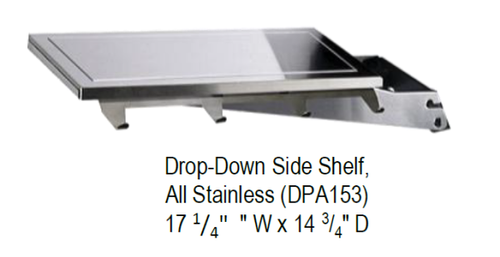 Broilmaster Stainless Steel Drop Down Side Shelf | Fireplace & Outdoor