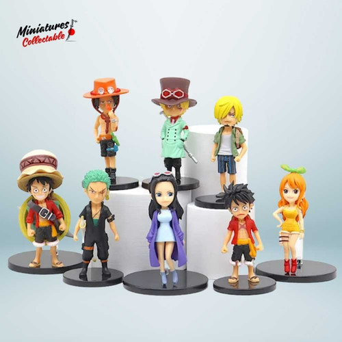 One Piece Miniatures Set of 8 - Luffy, Zoro, Nami, Sanji, Robin, Ace ...