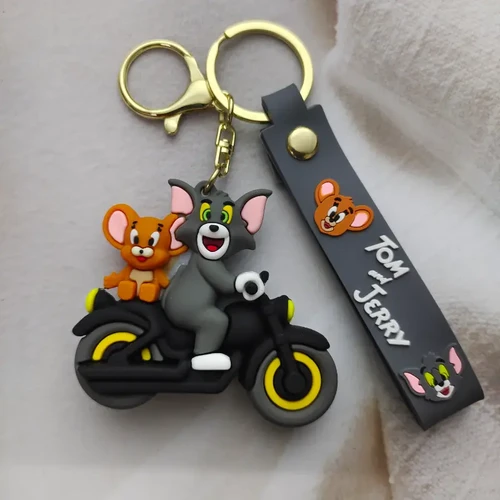 Tom & Jerry on Bike 3D Keychain – Cartoon Collectible ...