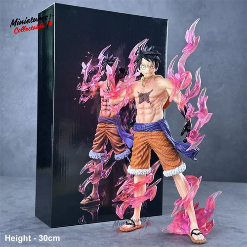 One Piece Monkey D. Luffy Standing with Red Flame – 30cm Premium Action ...