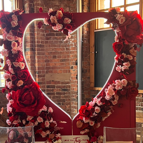 Large floral heart backdrop | The Whole Sch Bang