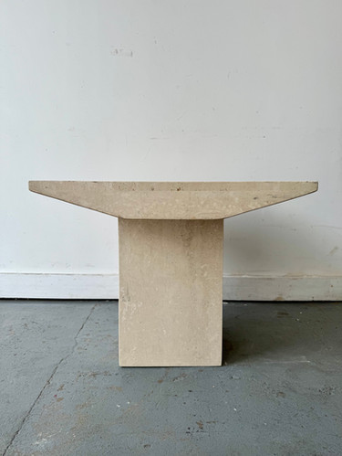 Square Travertine Stone Side Table | Design by Davies
