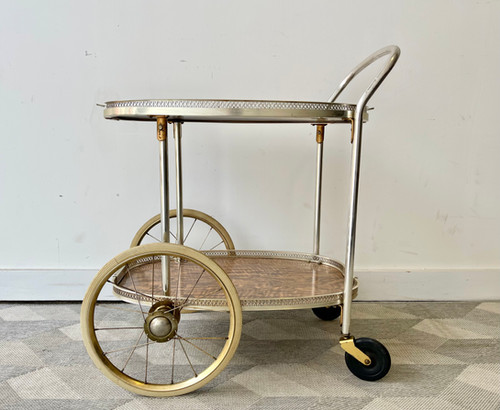 Vintage Chrome Drinks Trolley on Wheels | Design by Davies