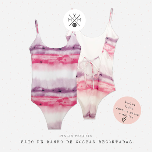 Molde de Fato de Banho Costas Recortadas | Maria Modista