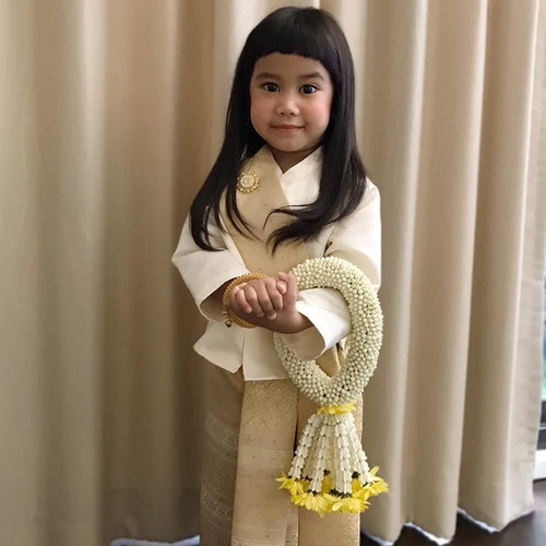 ชุดไทยเด็ก set Jitlada cream/gold | littlecoogie