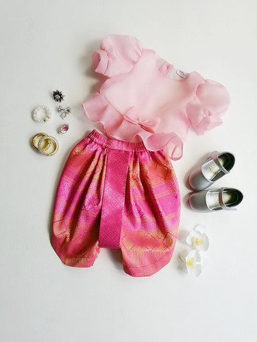 ชุดไทยเด็ก Metta- Pink/Pink | littlecoogie