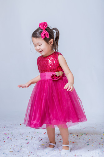 ชุดราตรีเด็ก SS-515 Fuchsia | littlecoogie