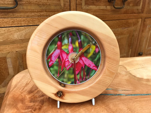 Manx Fuchsia Pine Clock | ManxTurnEd