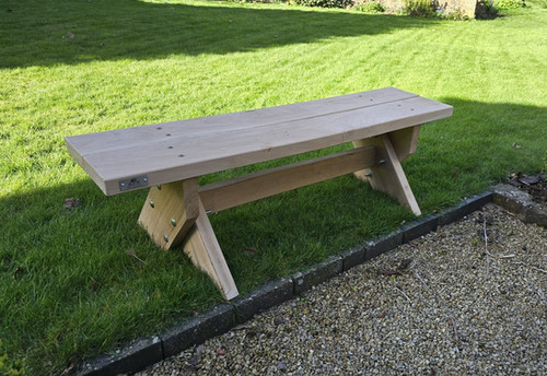 Handmade Green Oak Garden Backless Bench | 1.2 metre | Rustic Outdoor ...