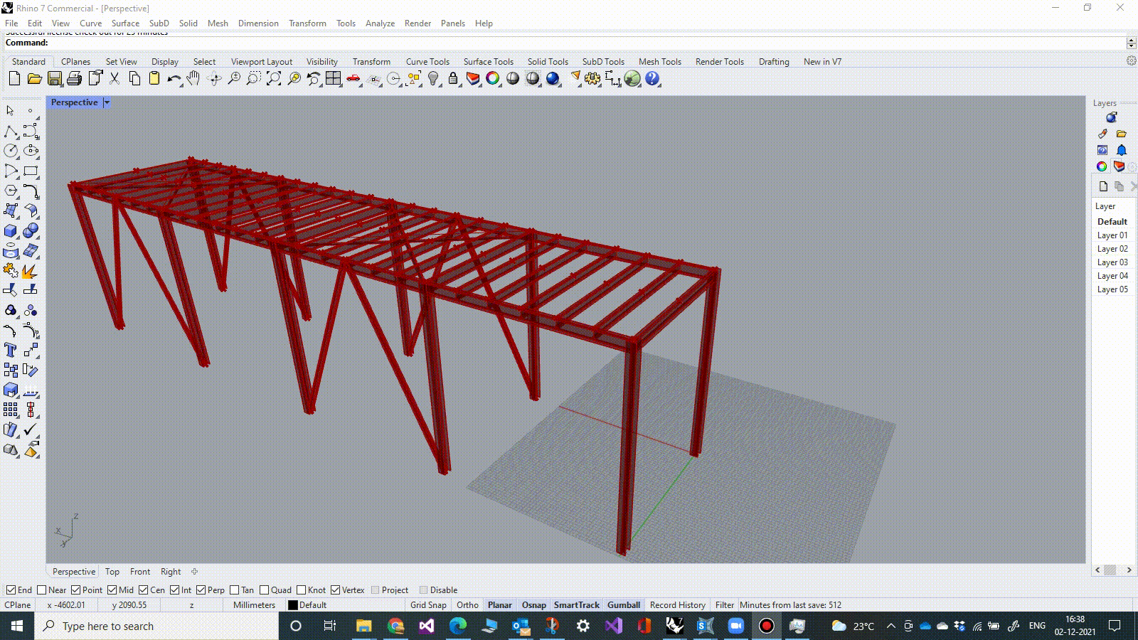 Parametric Steel Platform using Grasshopper & SAP2000
