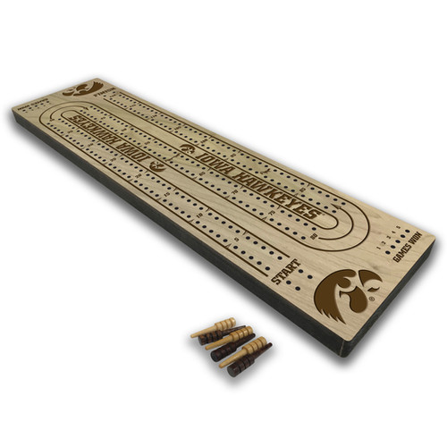Iowa Hawkeyes Wood Cribbage Board | Tailgating Specialti