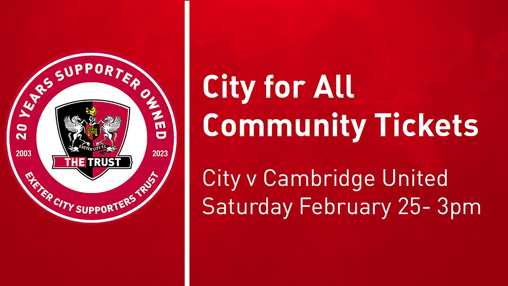 City for All update- Fan's feedback and Cambridge United
