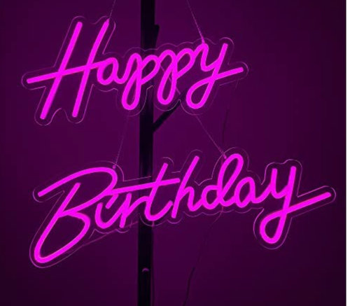 Happy Birthday Pink Neon Color | Unscripted Events