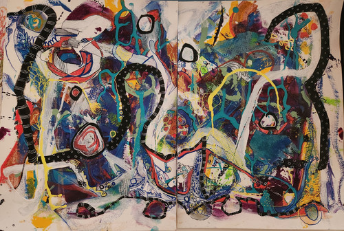 Perseverance #1 and #2 Colorful Abstract Art | Bird On A Whim