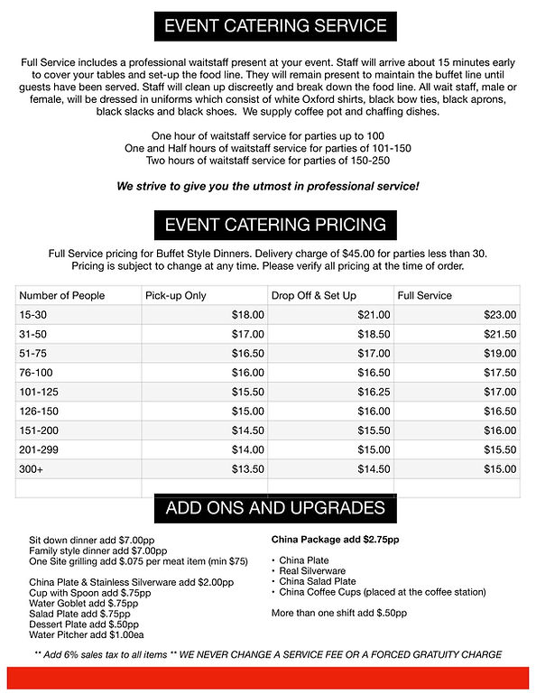 Menu | Goodfellas Catering